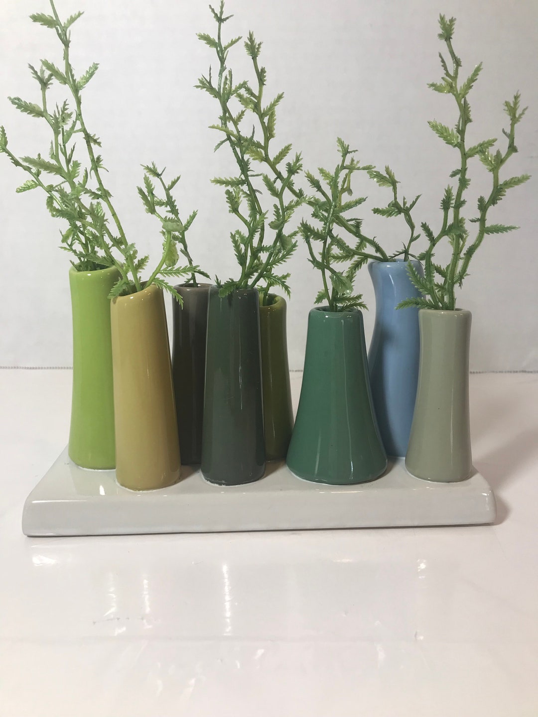 Ceramic Unique Bud Vase, Artsy Bud Vase in Neutral Tones With 8 Small ...