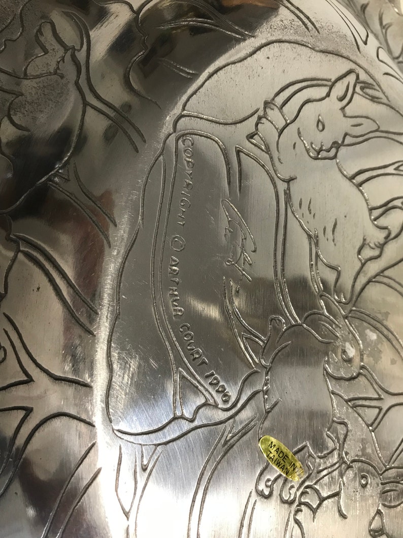 Vintage Arthur Court 1990 Bunny Rabbit Silver Toned Aluminum - Etsy