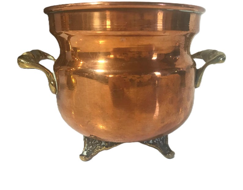 Vintage Copper Pot, Vtg Aged Copper Pan Pot, Vtg Copper Cookware, Vtg ...