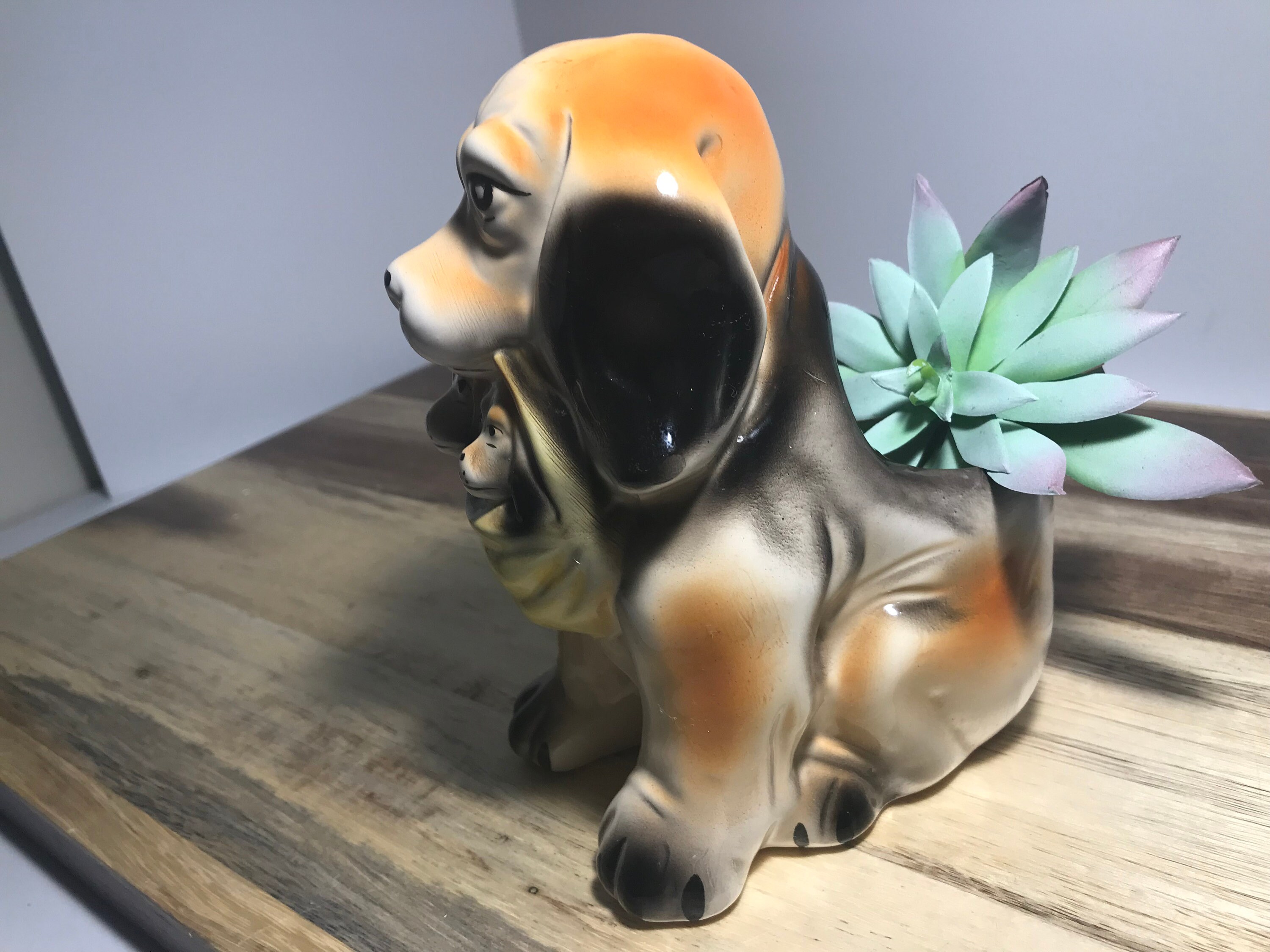 Vintage Ruben's Ceramic Dog With Puppies Planter Vintage - Etsy