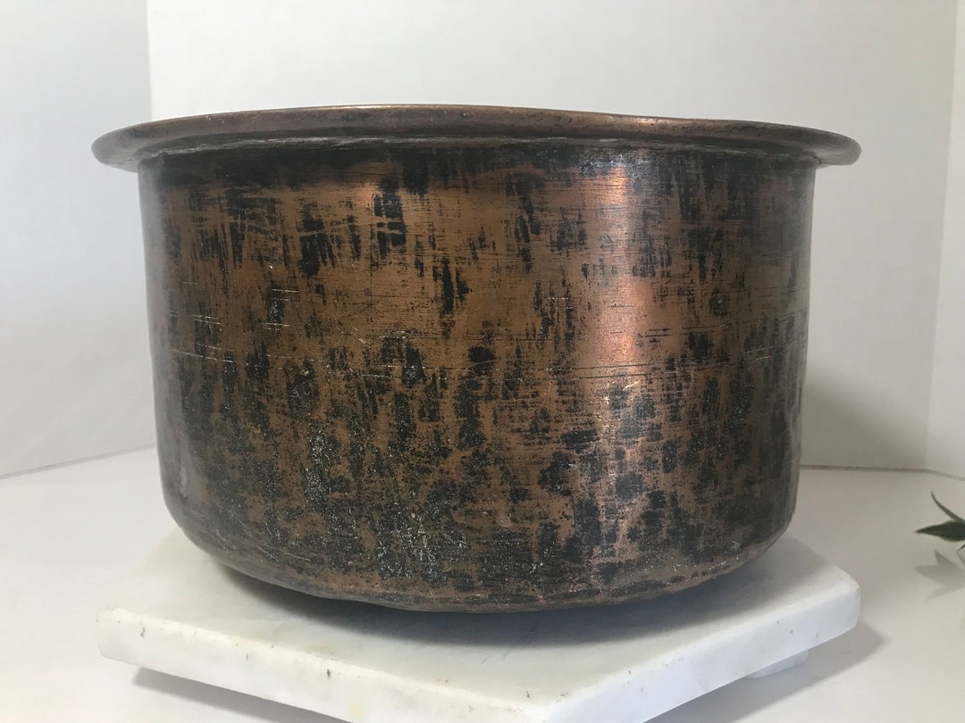 Vintage Copper Pot, Vtg Aged Copper Pan Pot, Vtg Copper Cookware, Vtg ...