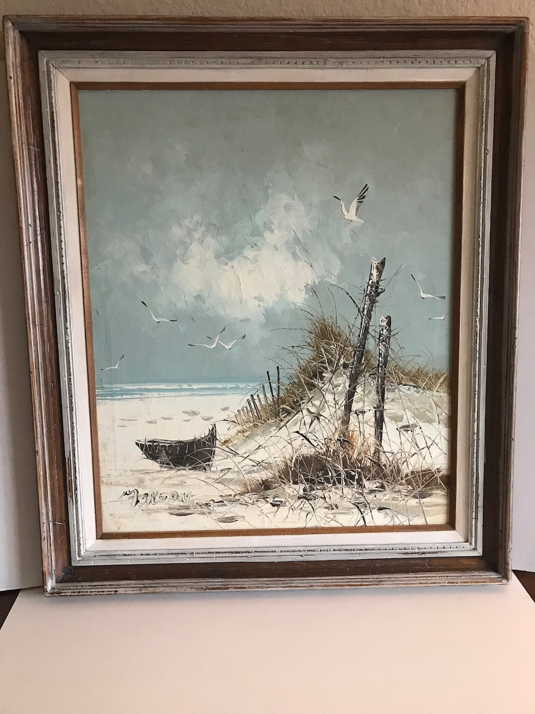 Alfred George Morgan Coastal Oil Painting 26x30, Signed Beach Cottage ...