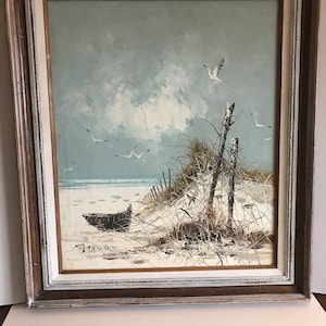Alfred George Morgan Coastal Oil Painting 26x30, Signed Beach Cottage ...