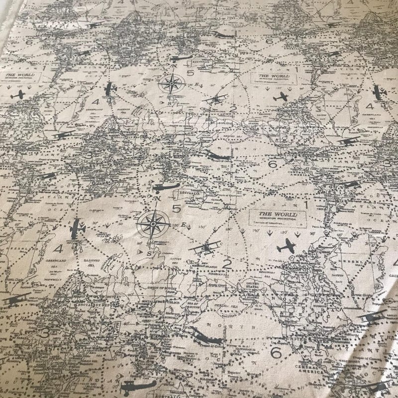 Map Fabric - Etsy