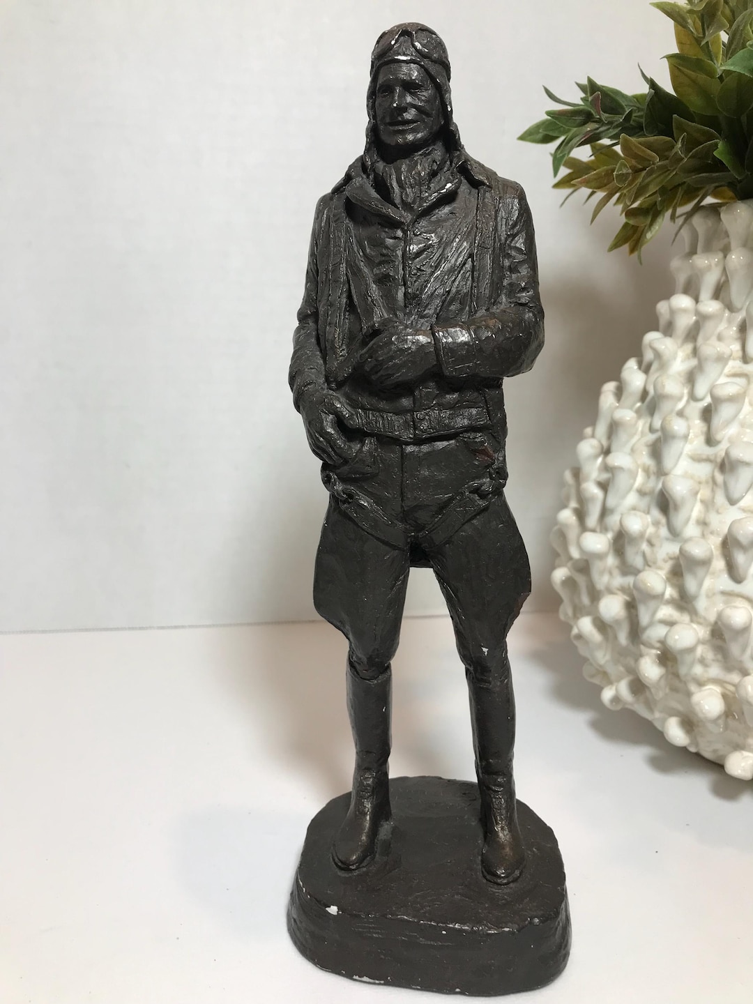 Vintage Garman Signed Military Pilot Statue, Vtg Michael Garman ...