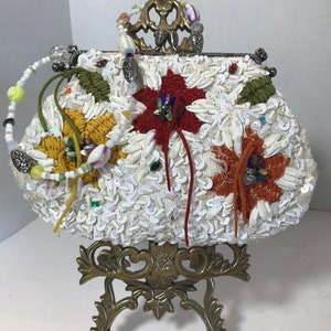 Vintage Mary Frances Floral Beaded Handbag Purse, Mary Frances Elegant ...