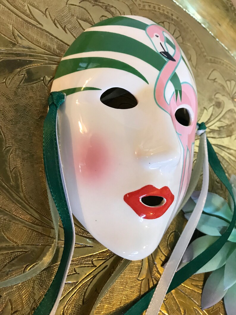 Vintage Vandor Japan Ceramic Wall Mask With Ribbons and - Etsy