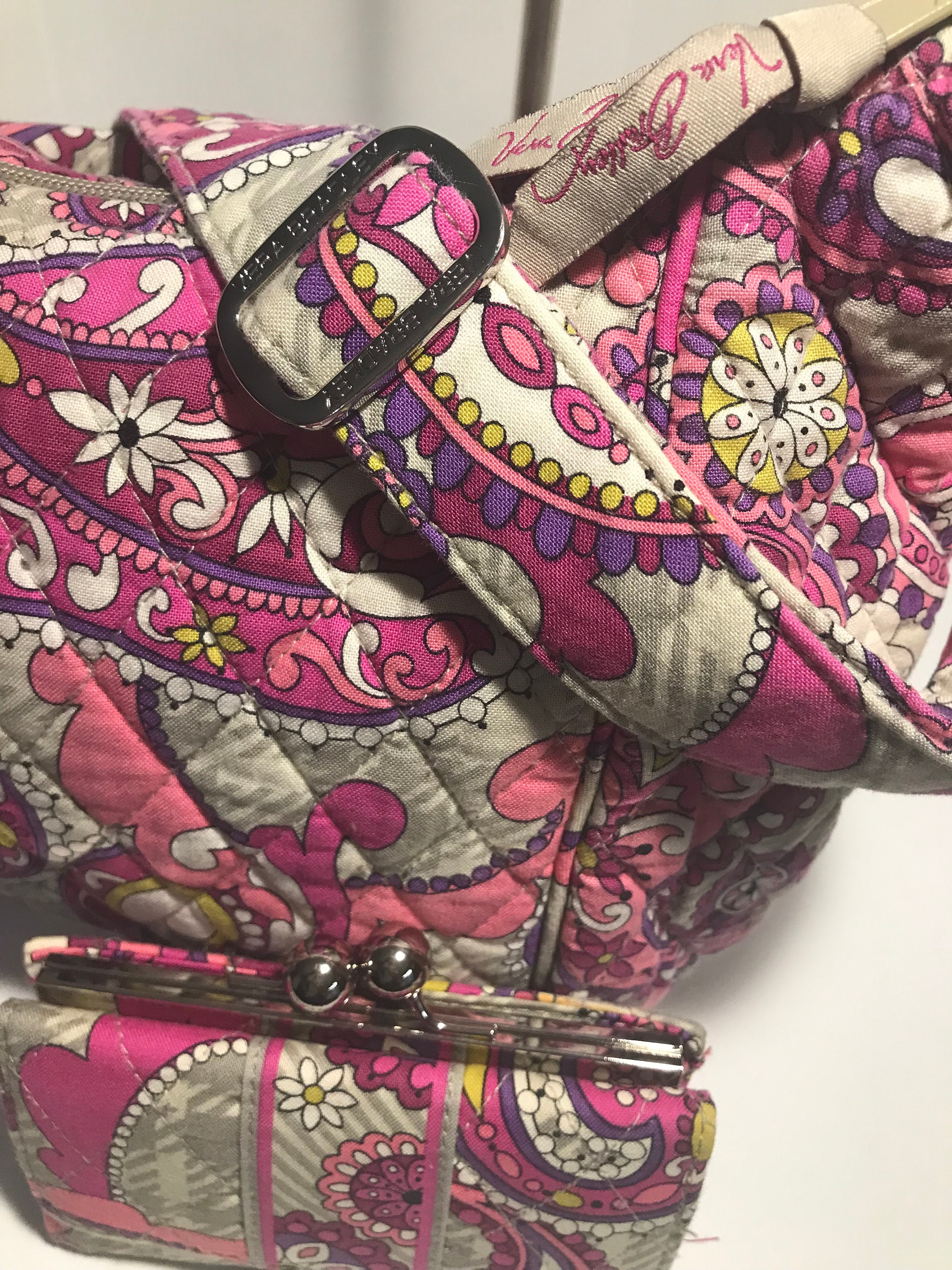 Vera Bradley Quilted Pink Paisley Purse and Wallet Set Vera | Etsy
