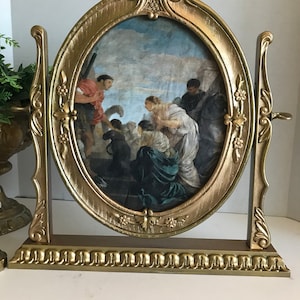 Vintage Syroco Wood Table Top Swivel Frame Art, Vintage Syroco Ornate ...