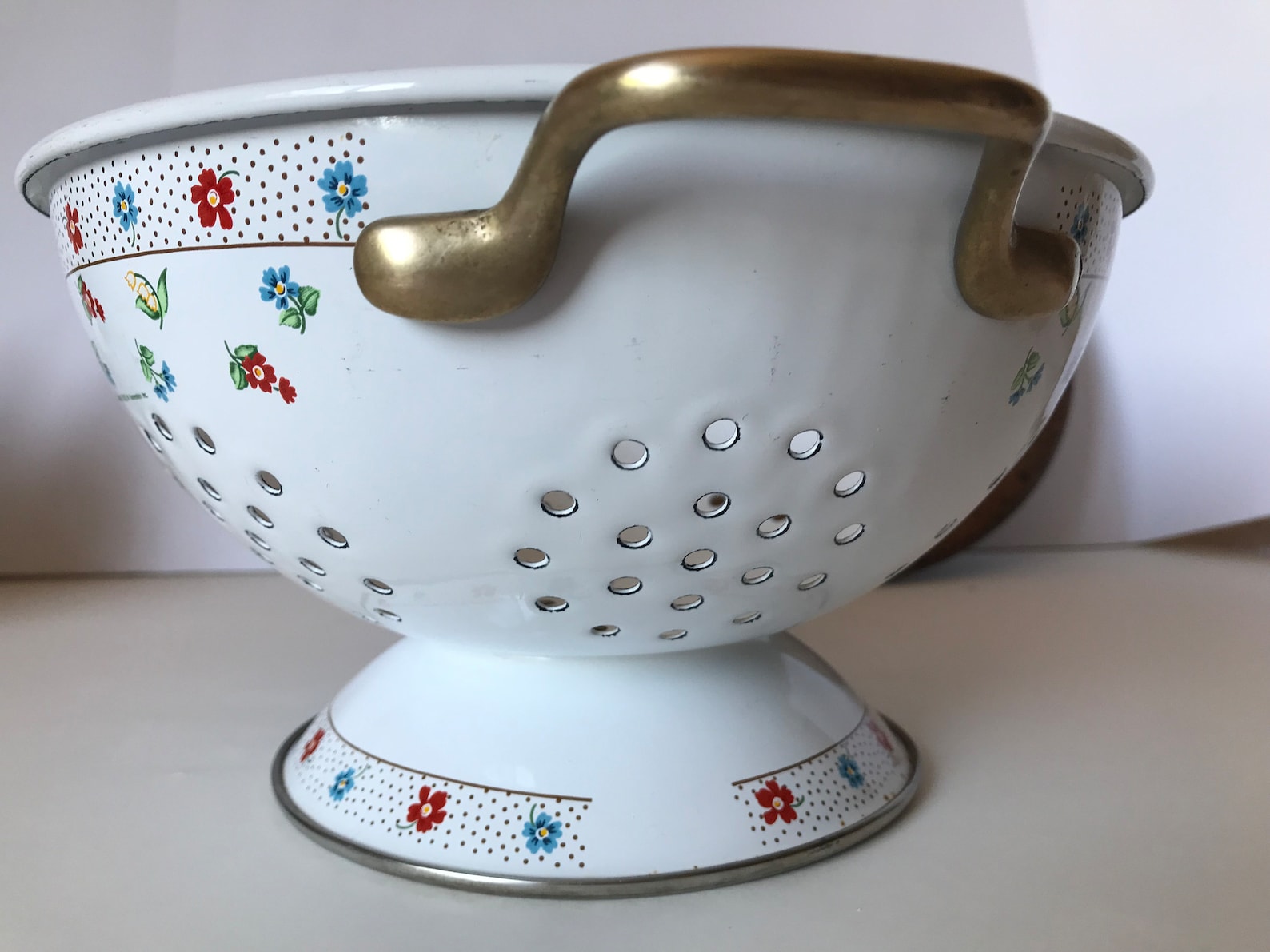 Vintage 1970s White Enamel Colander Strainer, M. Kamenstein White ...