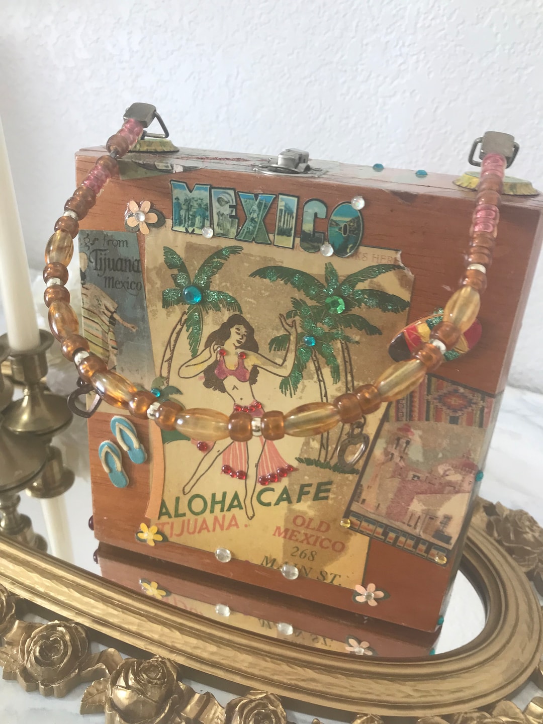 Vintage Cigar Purse, Mexico Cigar Box, Handmade Box Purse, Wood ...