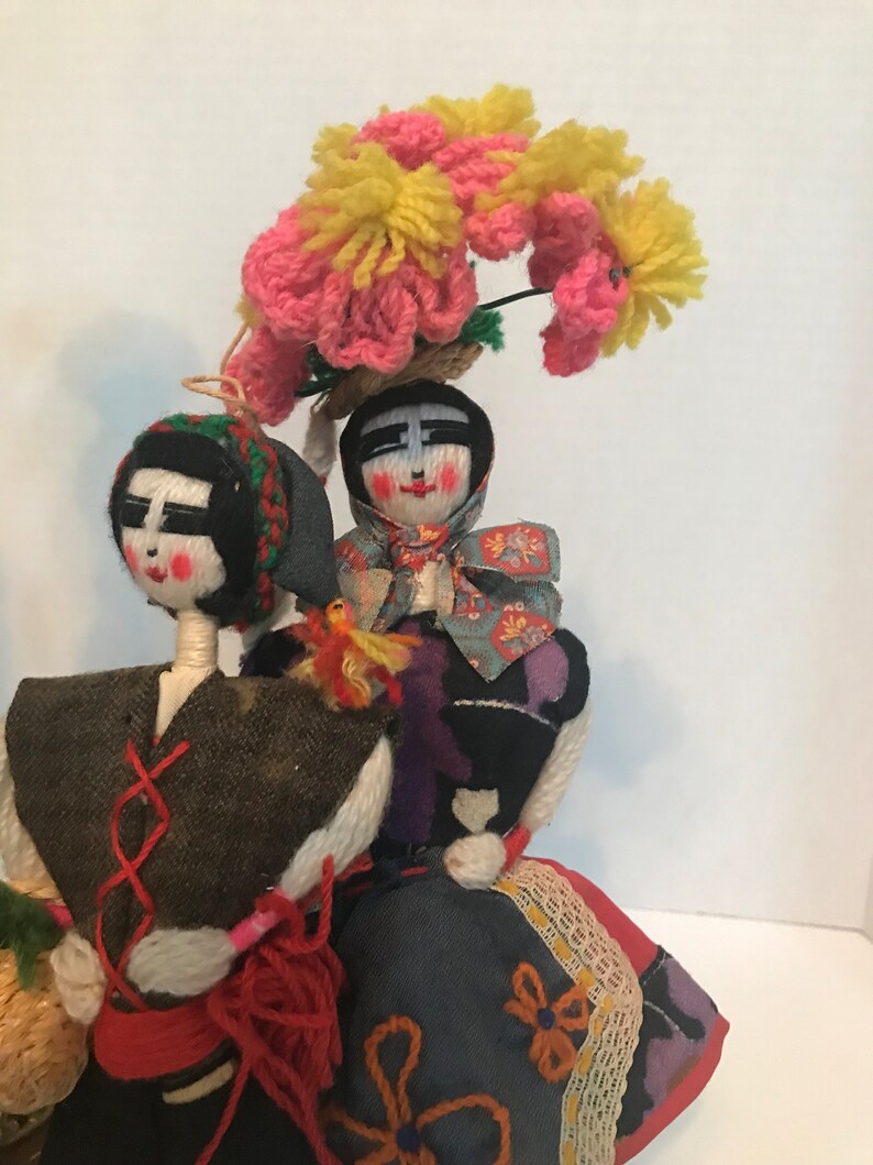 Vintage Folk Art Dolls, Vintage Festive Paper Cloth Dolls, Vintage Man ...