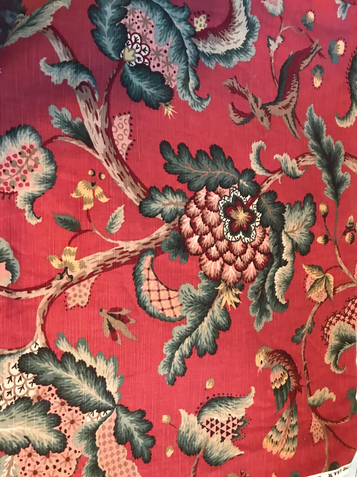 Vintage Kessler Concord Red Floral French Country Style Home Decor ...