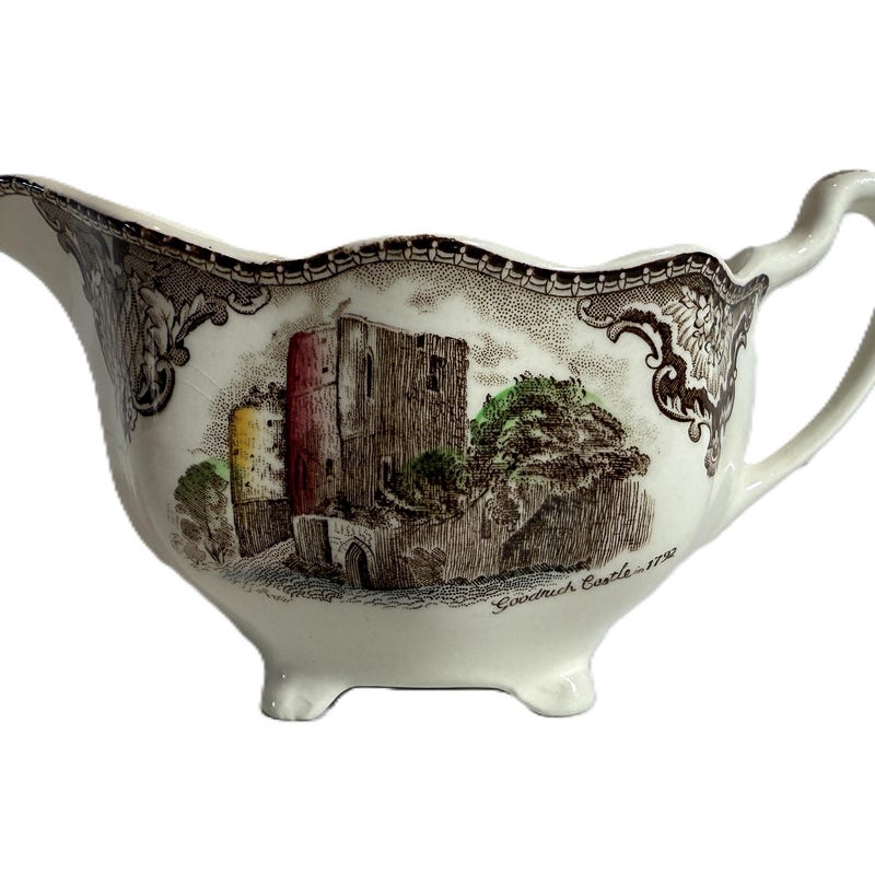 Brown Transferware Pitcher - Etsy