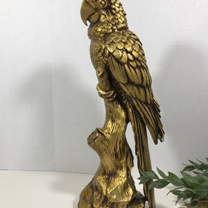 Vintage Parrot Statue, Vintage Gold Parrot Sculpture, Vintage Parrot ...