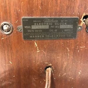 Vintage 1940s Telechron Electric Clock, Vintage 1940s Warren Telechron ...