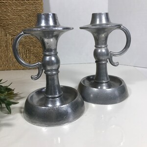 Vintage Pewter Candle Holders, Vtg Sexton Old English Pewter Candle ...
