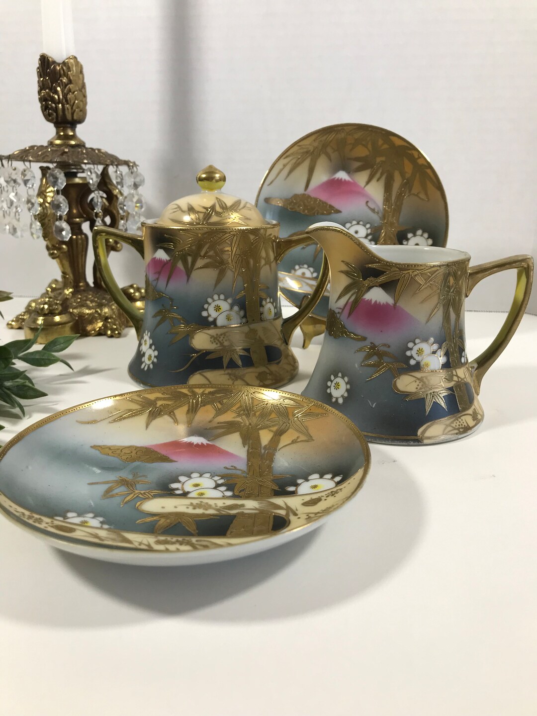 Antique Des Pat Porcelain Creamer and Sugar, Vintage Japanese Porcelain ...