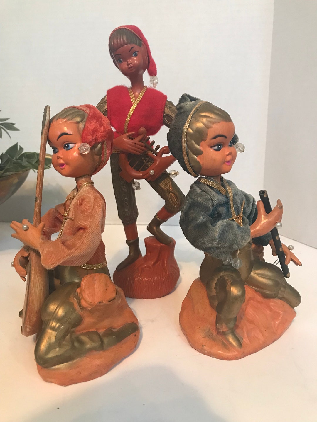 Vintage Pixie Figurines, MCM Musical Pixie Dolls, Mid Century Pixie ...
