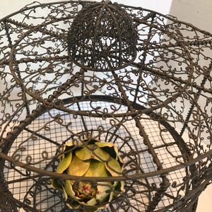 Vintage Wrapped Wire Cake Stand and Dome Cover, Rustic Wire Kitchen ...