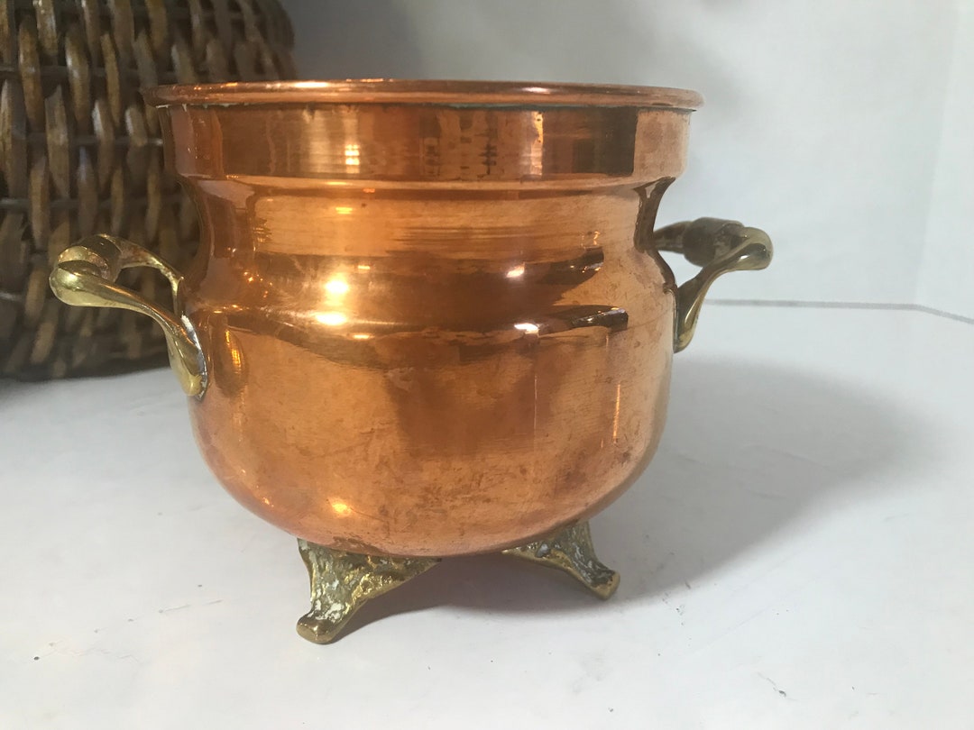 Vintage Copper Pot, Vtg Aged Copper Pan Pot, Vtg Copper Cookware, Vtg ...