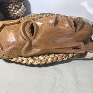 Vintage Hand Carved Wooden Wall Mask, Vintage Genuine Hand Carved ...