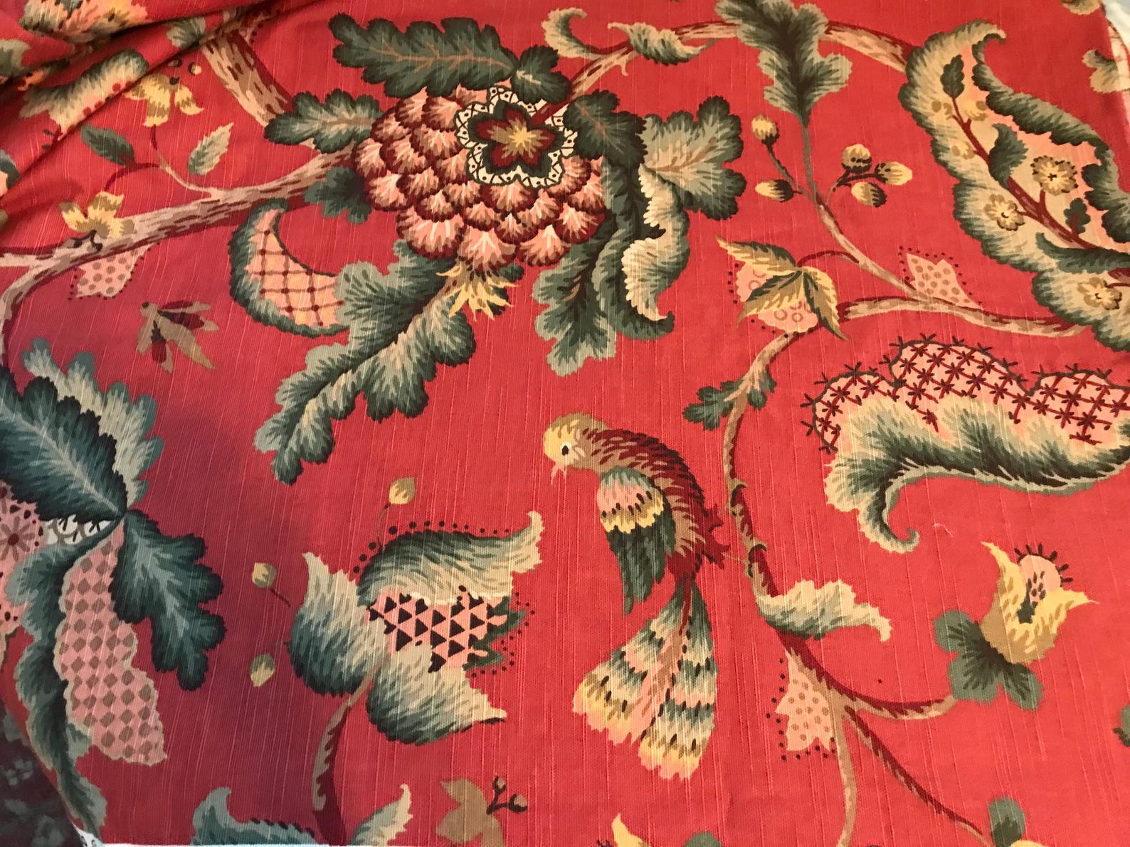 Vintage Kessler Concord Red Floral French Country Style Home Decor ...