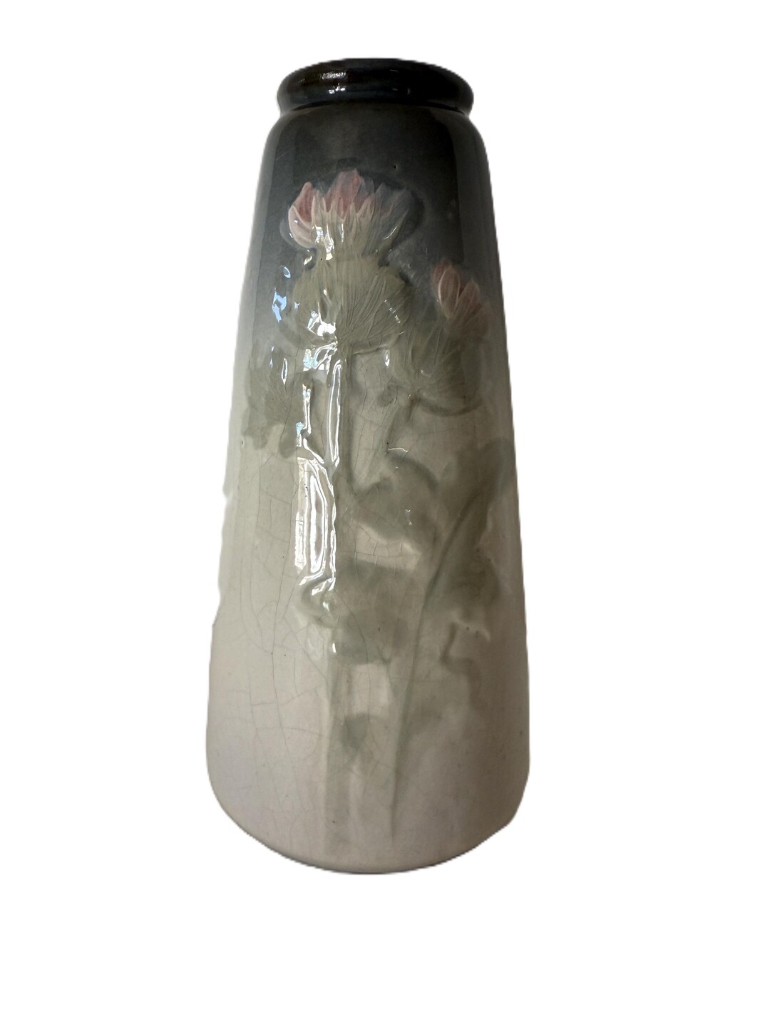 Vintage Weller Etna Floral Vase | Art Nouveau Raised Relief Vase ...