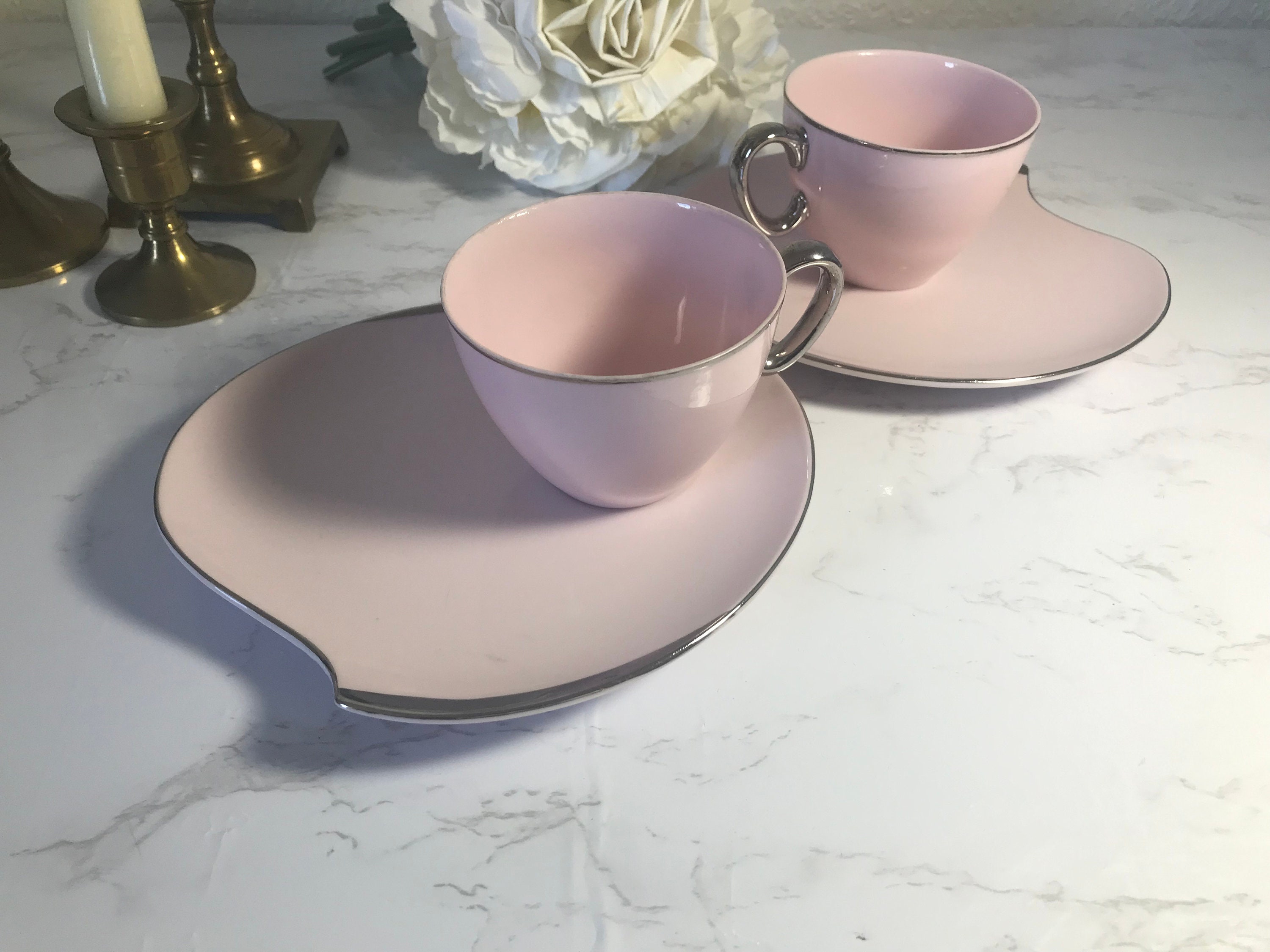 Vintage Yada China Japan Pink and Silver Artist Palette Plate - Etsy