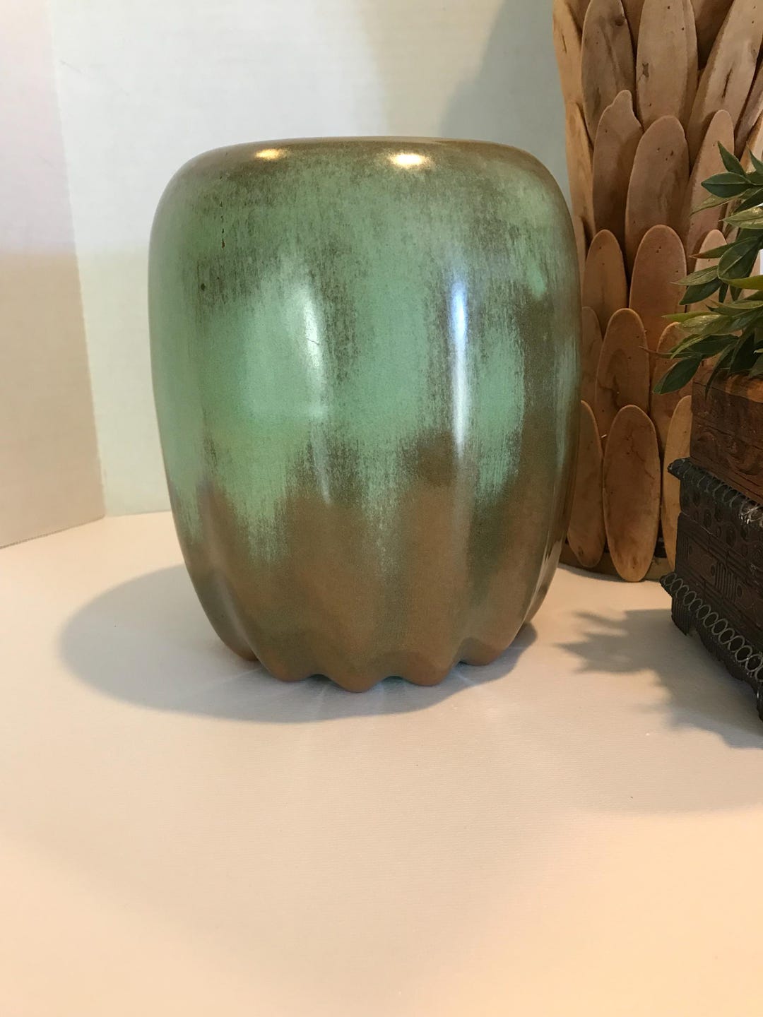 Vintage Frankoma Signed Green Ceramic Vase, Vintage Frankoma Pottery ...