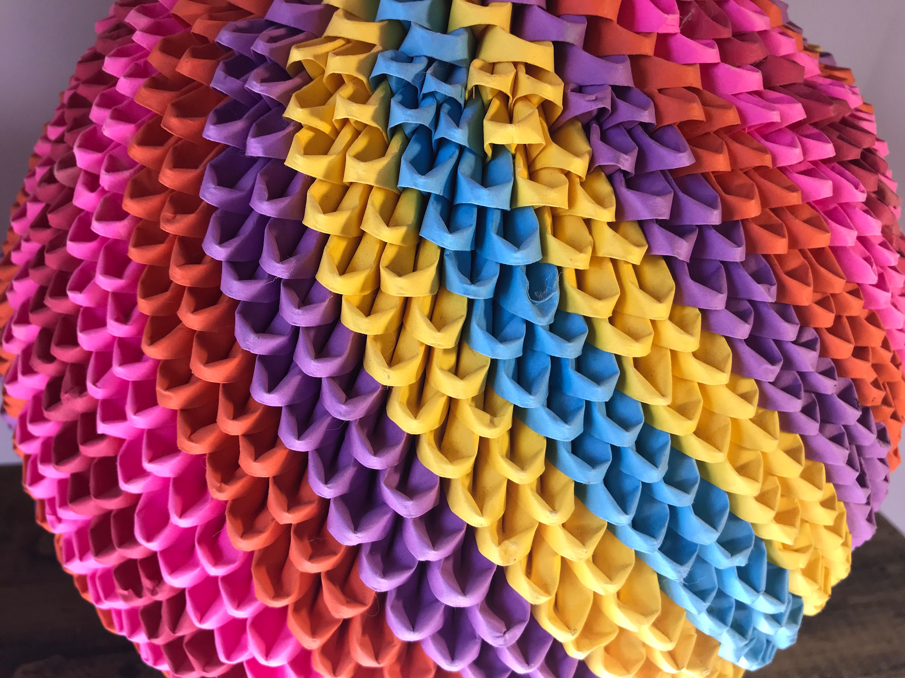 Origami Handmade Paper Vibrant Neon Rainbow Vase - Etsy