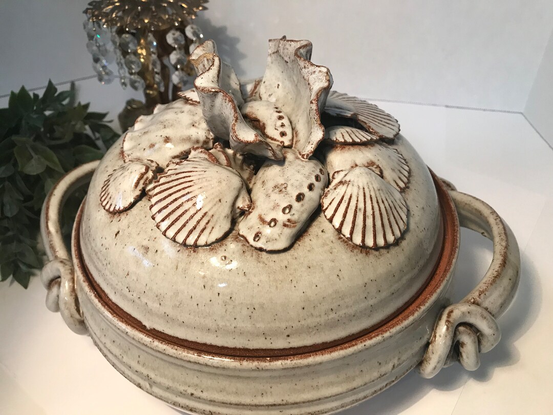 Linda B Wright Pottery, Linda B. Wright Seashell Ceramic Pot, Linda B ...