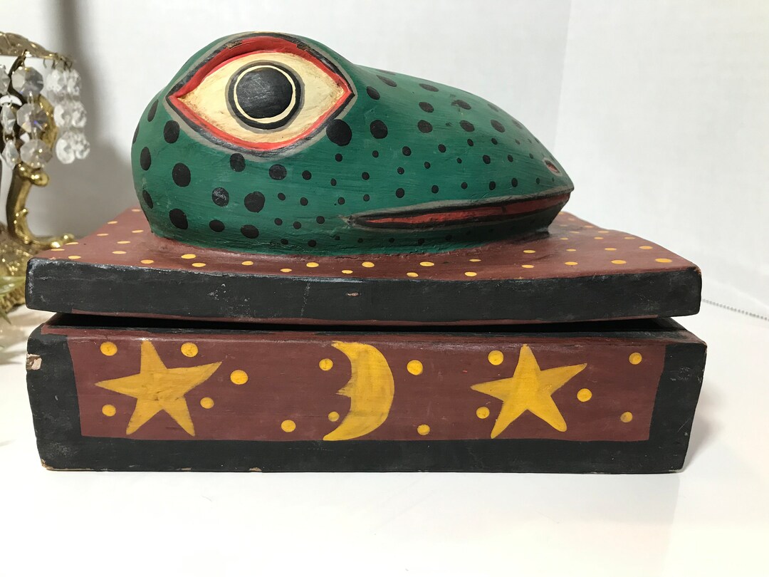 Vintage Frog Trinket Box, Vintage Handcarved Reptile Wood Box, Vintage ...