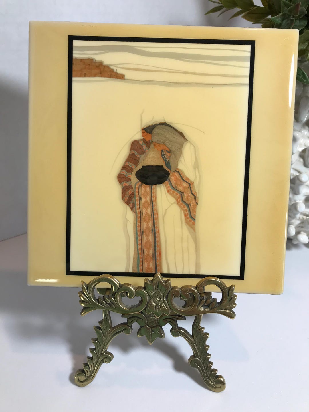 Vintage Amado Pena Wall Art Tile, Vintage Amado Pena After the Fair ...