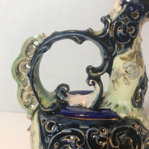 Antique Zsolnay Openwork Glazed Ceramic Figural Handled Pitcher, Form ...