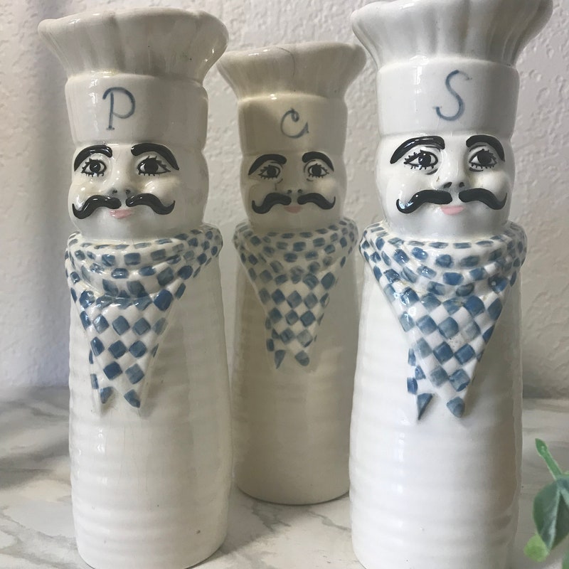 Vintage Chef Shakers - Etsy