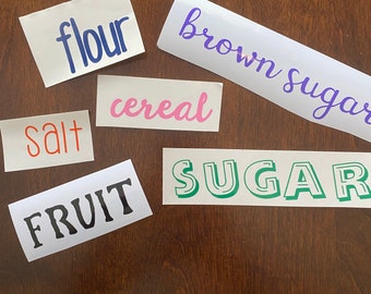 Vinyl Labels // Organization Labels // Kitchen // Home // Office ...