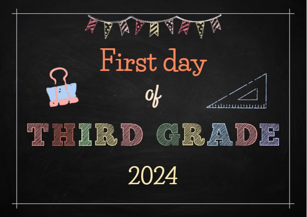 First Day of Third Grade Photo Sign - Etsy