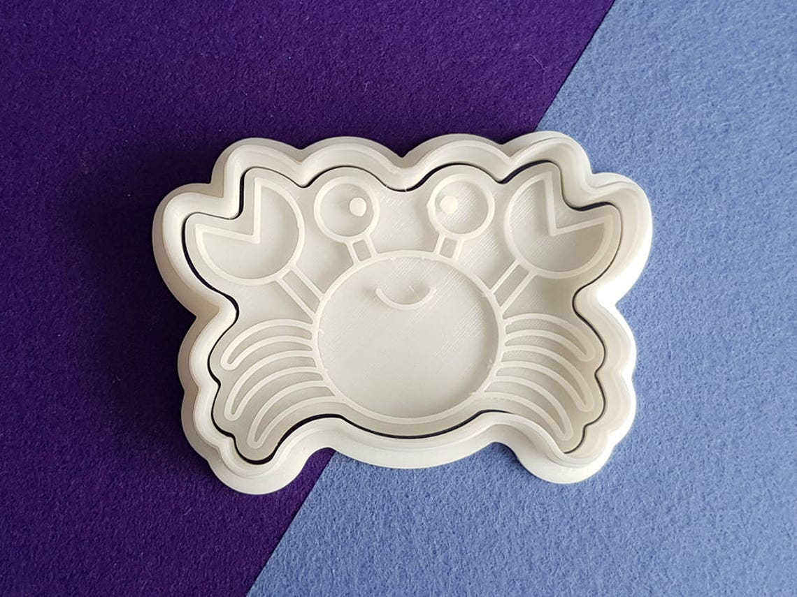 A Cute Crab Cookie Cutter and Stamp - Etsy UK