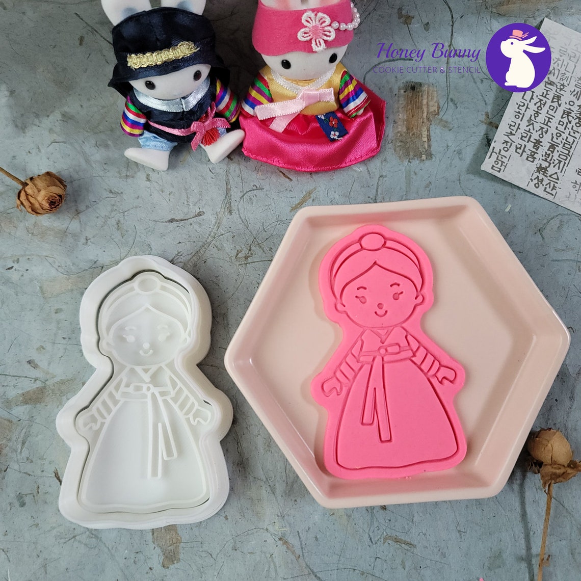 Girl Wearing Hanbok korean Traditional Cloth Cookie Cutter - Etsy