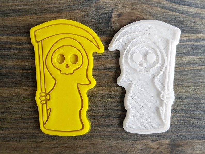 Cute Grim Reaper Cookie Cutter and Stamp / Halloween Cookie - Etsy