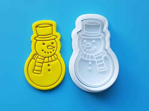 Snowman Wearing Top Hat Cookie Cutter and Stamp | Etsy
