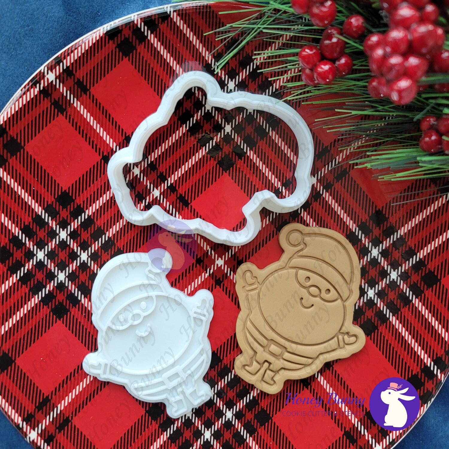 Cute Santa Cookie Cutter and Stamp 02 2PCS / Christmas | Etsy