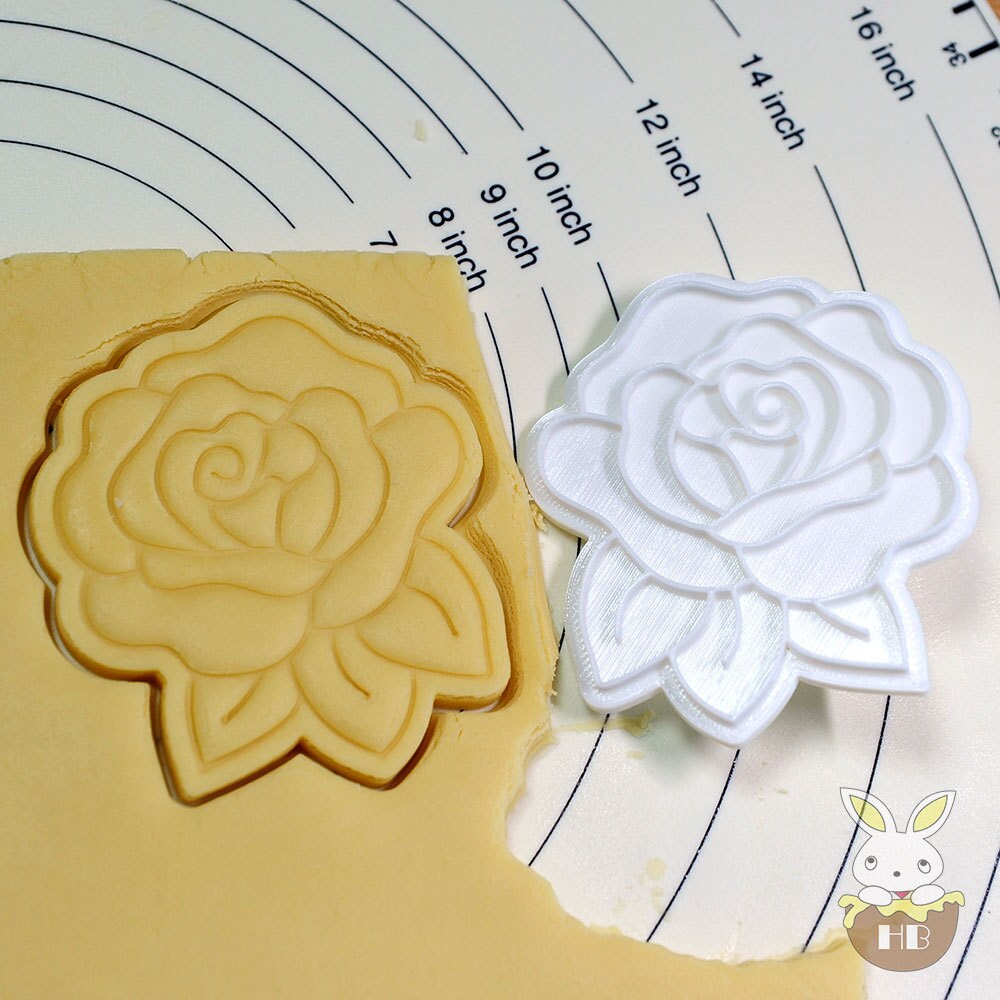 Rose Cookie Cutter and Stamp / Flower Cookie Cutter / Flower - Etsy