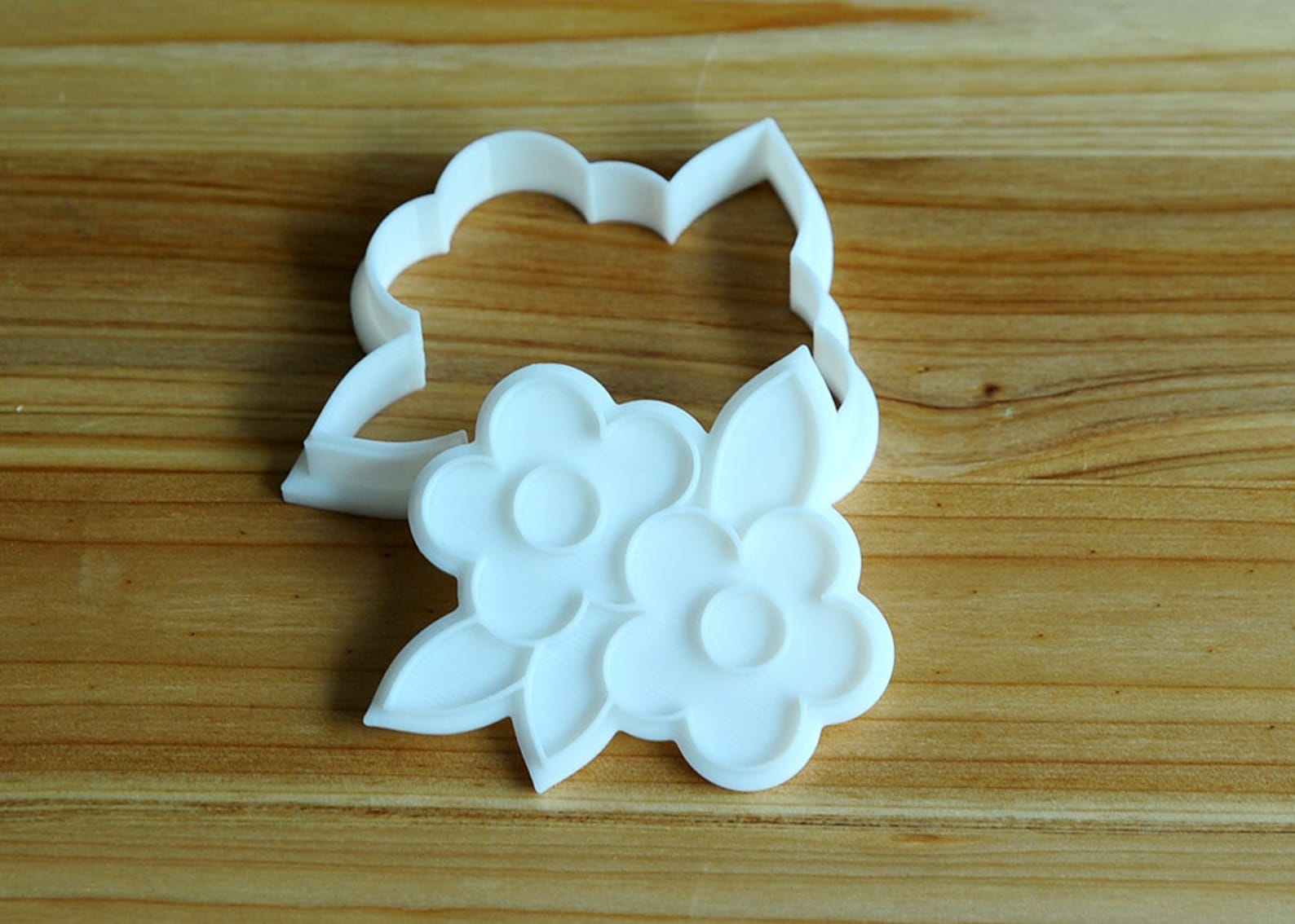Two Flowers Cookie Cutter and Stamp - Etsy