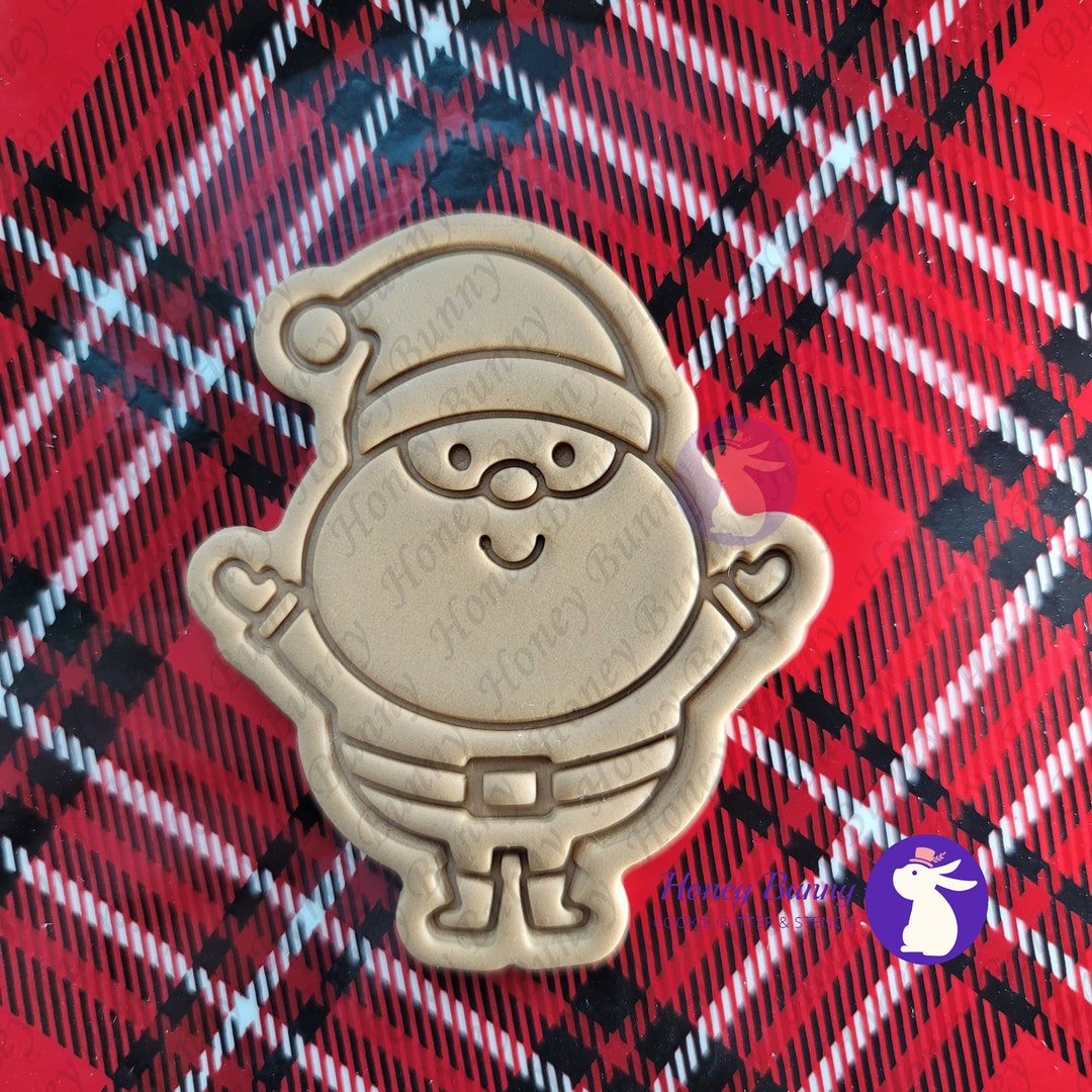 Cute Santa Cookie Cutter and Stamp 02 2PCS / Christmas Cookie Cutter ...