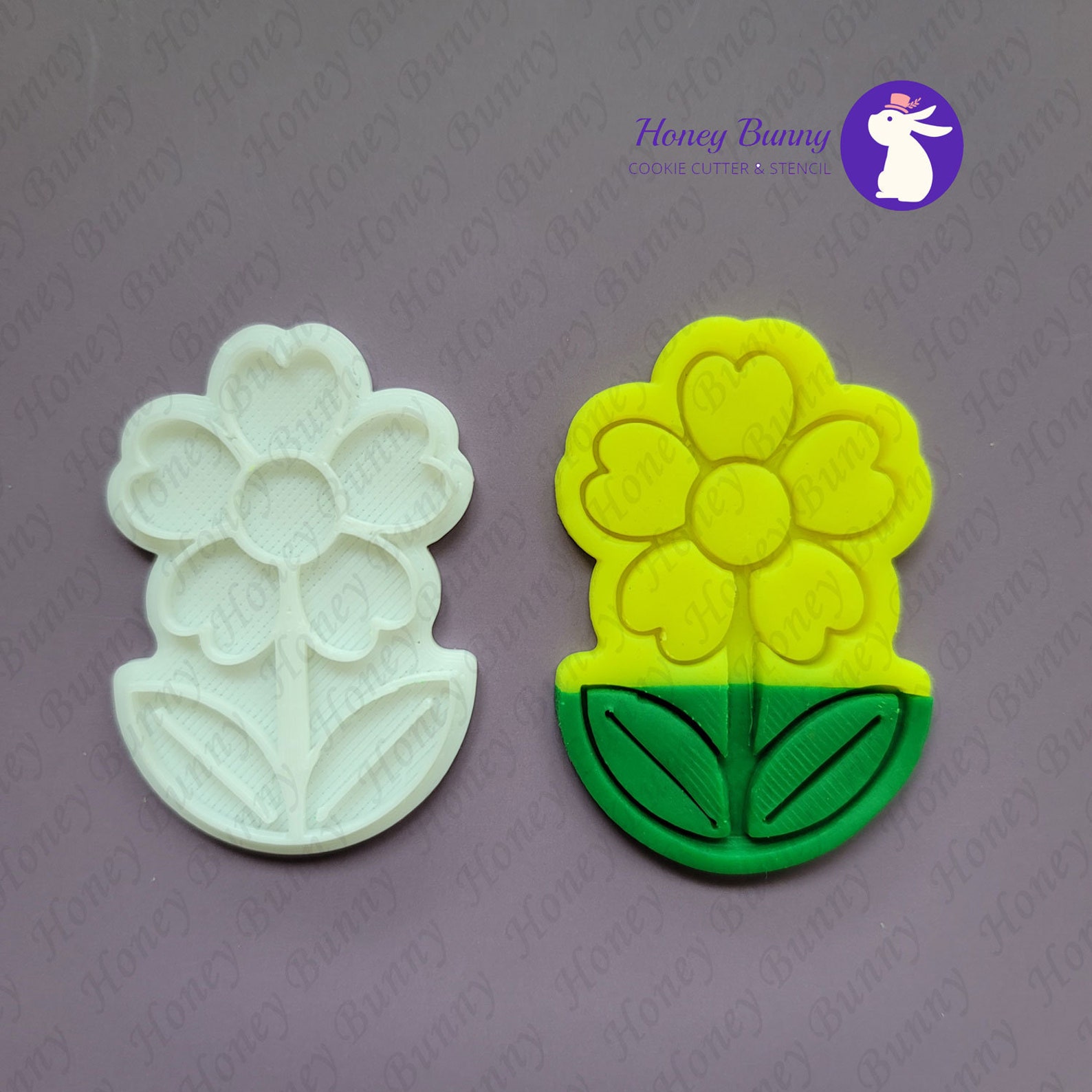 Flower Cookie Cutter and Stamp 09 / Flower Cookie Cutter / - Etsy