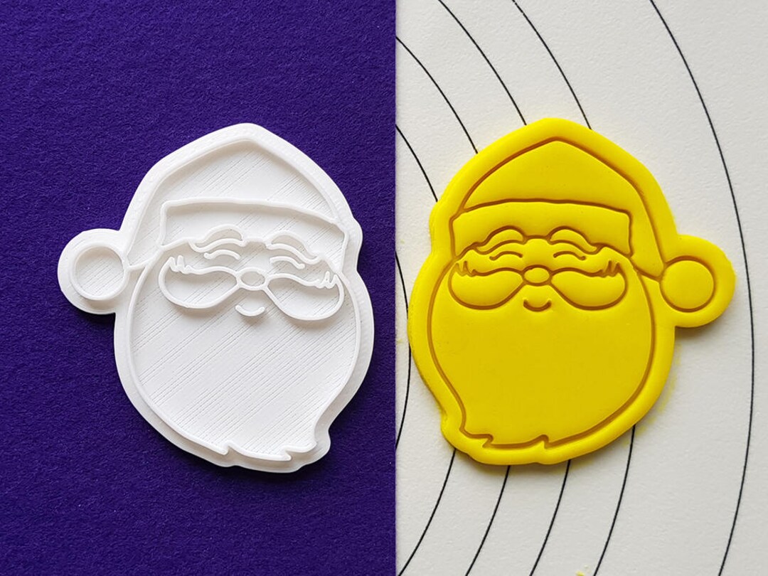Santa Smiling Cookie Cutter and Stamp - Etsy