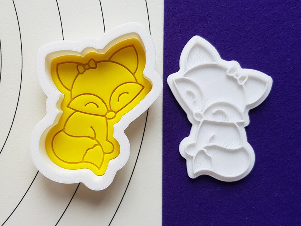 Cute Female Fox Cookie Cutter and Stamp | Etsy