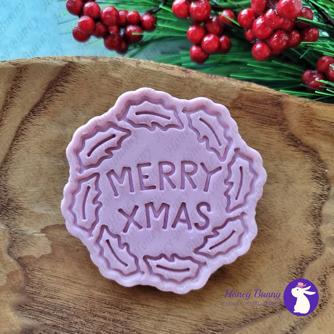 Merry Christmas Tree Cookie Cutter & Stamp / Clay Cutter / - Etsy